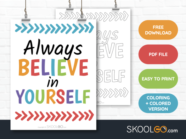Always Believe In Yourself - Free Classroom Poster - SKOOLGO Always Believe In Yourself - Free Classroom Poster - SKOOLGO