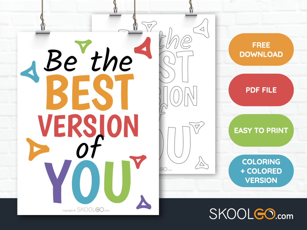 Be The Best Version Of You - Free Classroom Poster - SKOOLGO