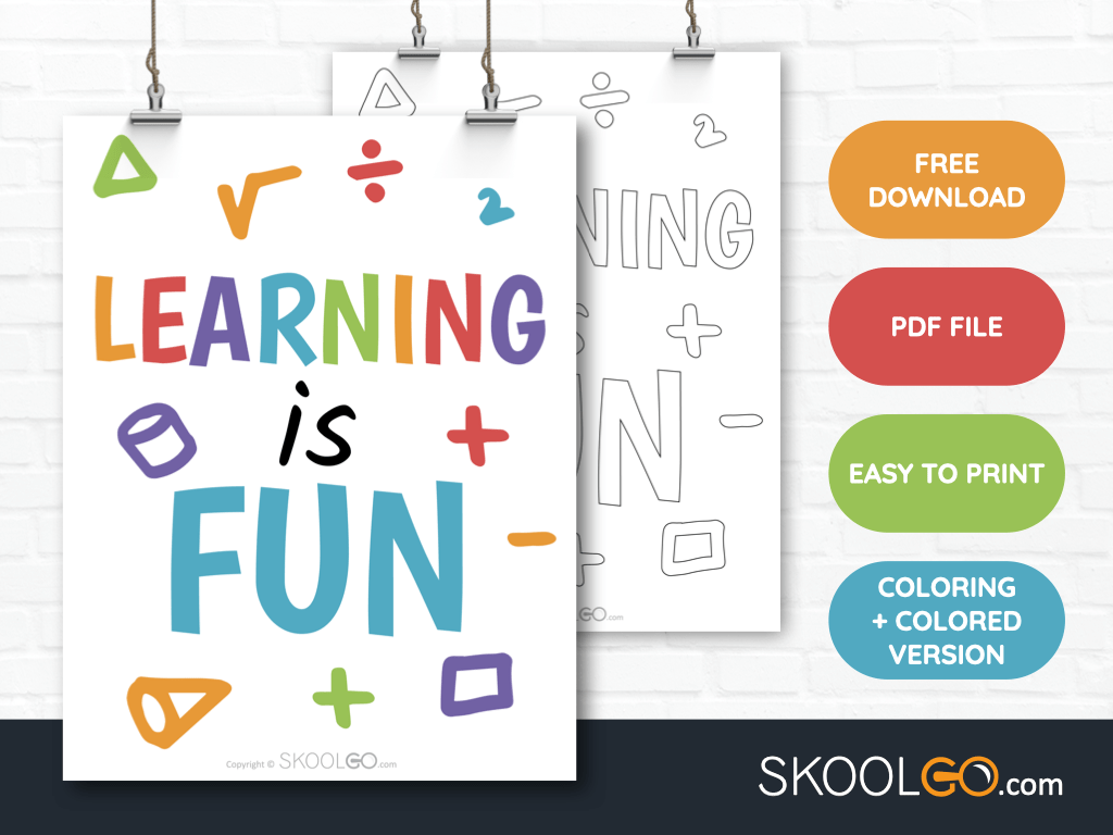 Work Hard And Have Fun - Free Classroom Poster - SKOOLGO