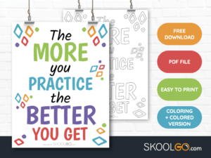 The More You Practice The Better You Get - Free Classroom Poster