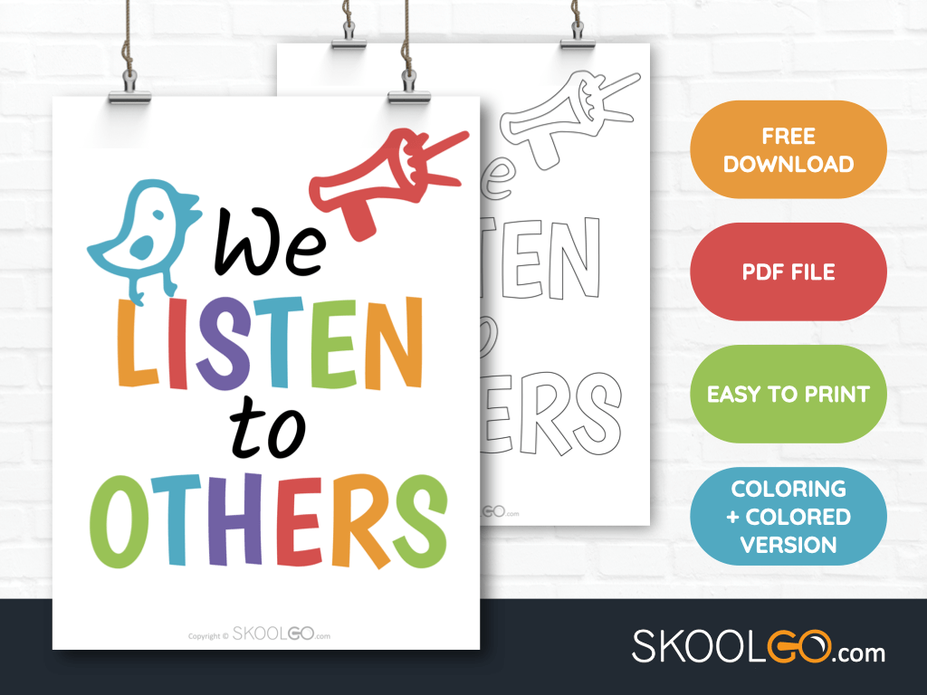 We Listen To Others - Free Classroom Poster - SKOOLGO