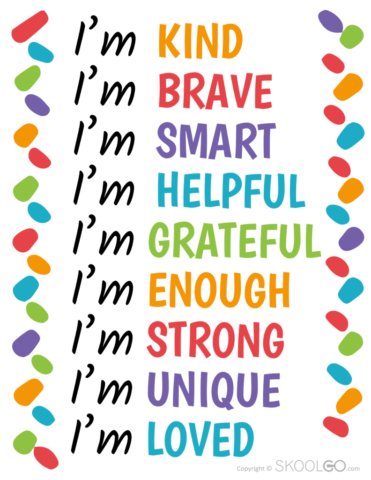 I Am Kind, Brave, Smart, Helpful, Grateful, Enough, Strong, Unique ...
