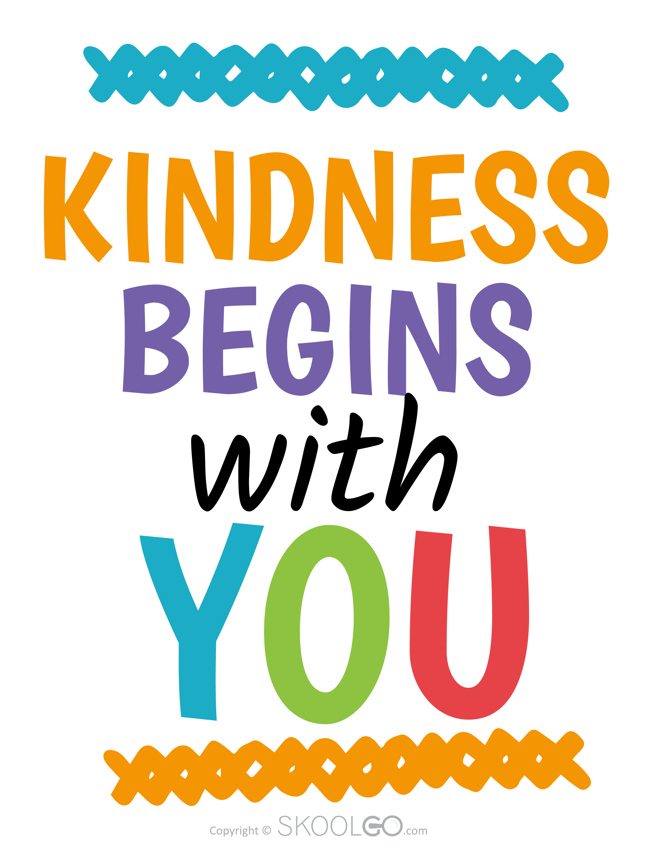 Kindness Begins With You - Free Classroom Poster - SKOOLGO