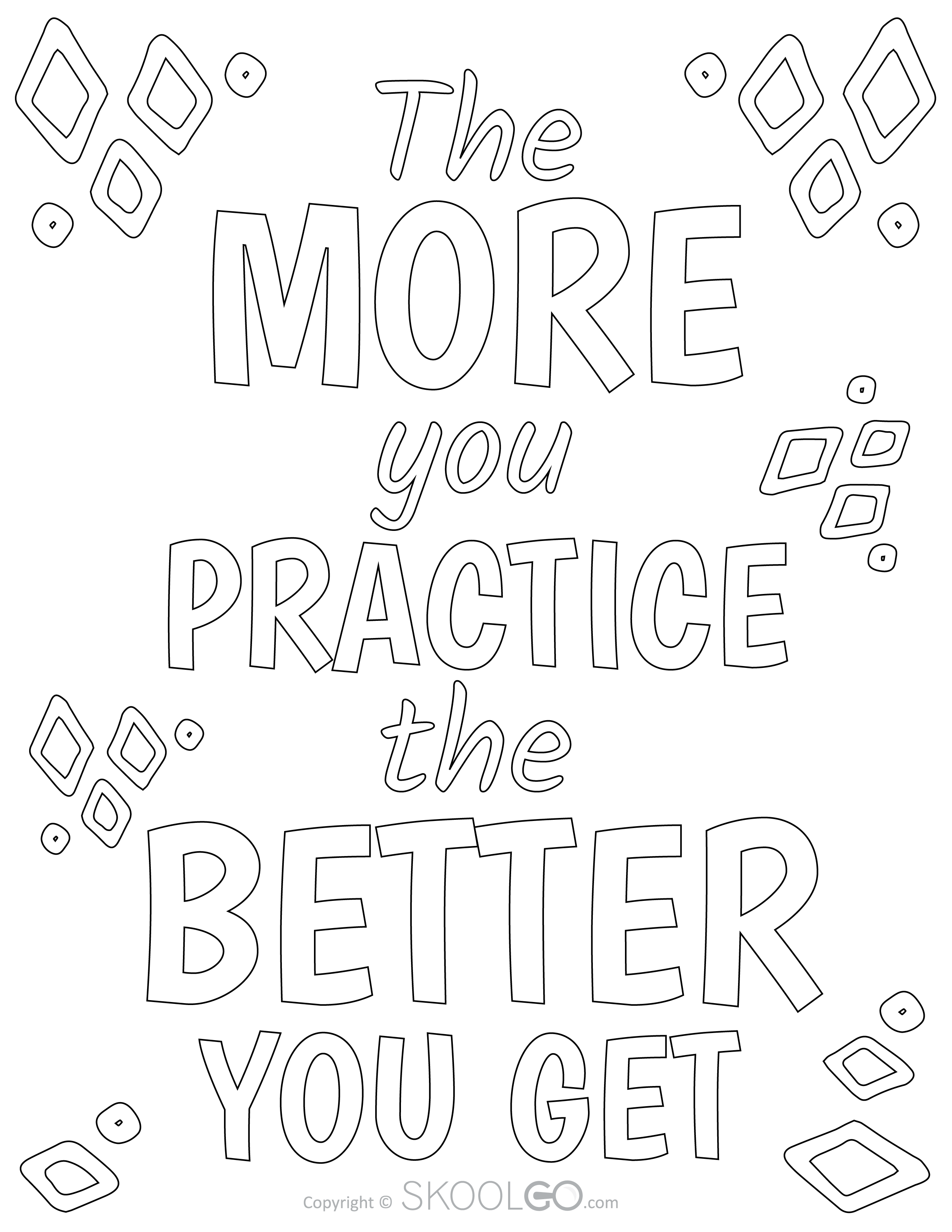 The More You Practice The Better You Get - Free Classroom Poster