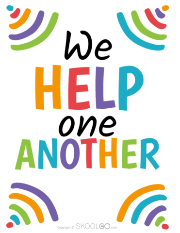 We Help One Another - Free Classroom Poster - SKOOLGO