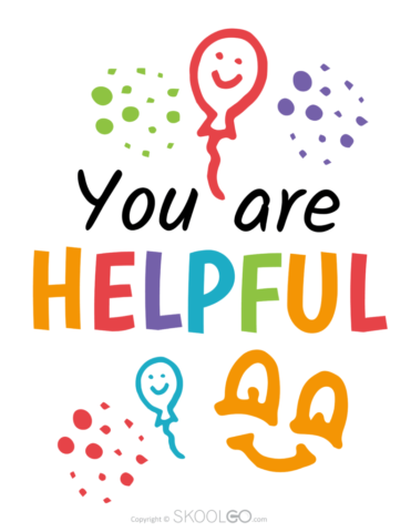 You Are Helpful - Free Classroom Poster - SKOOLGO