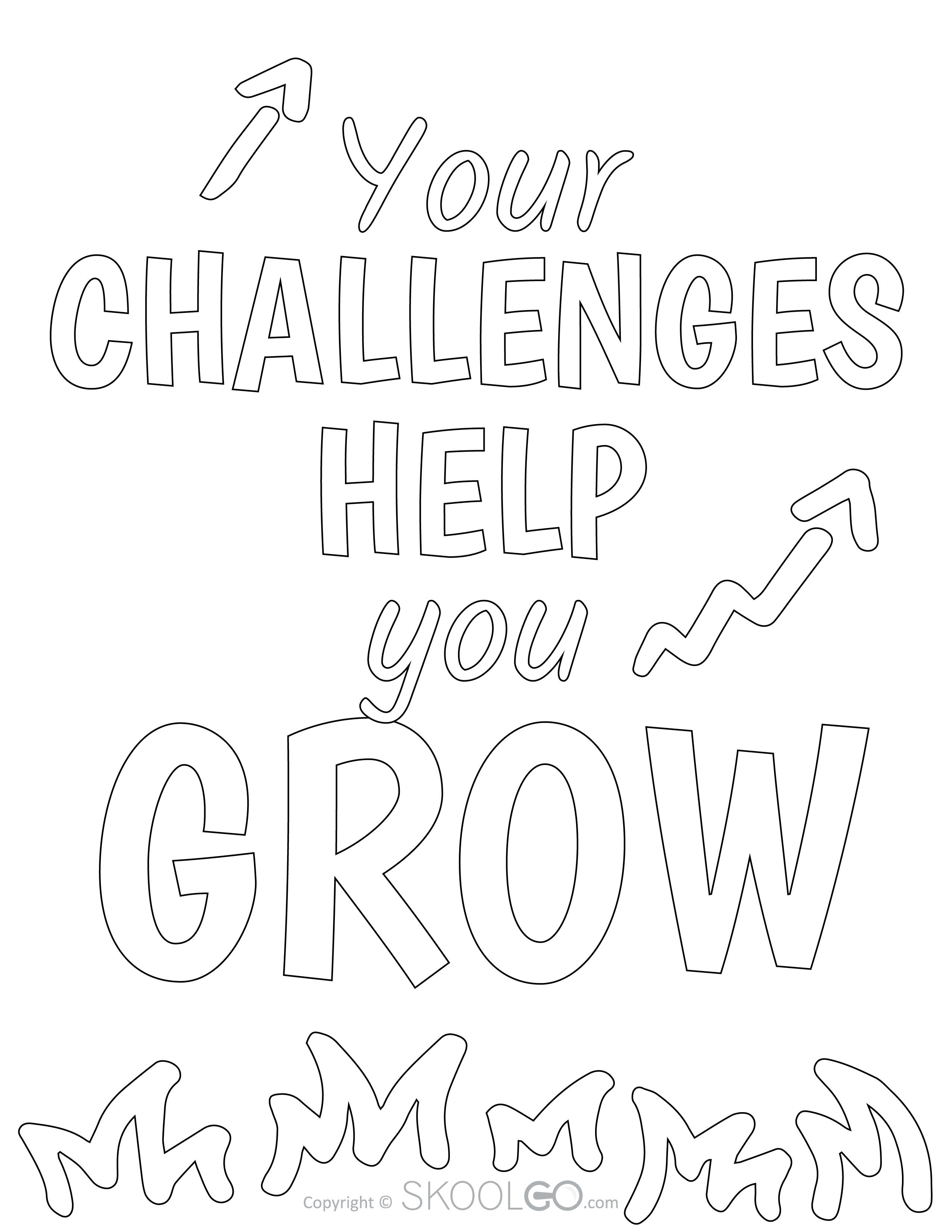 Your Challenges Help You Grow - Free Classroom Poster - SKOOLGO