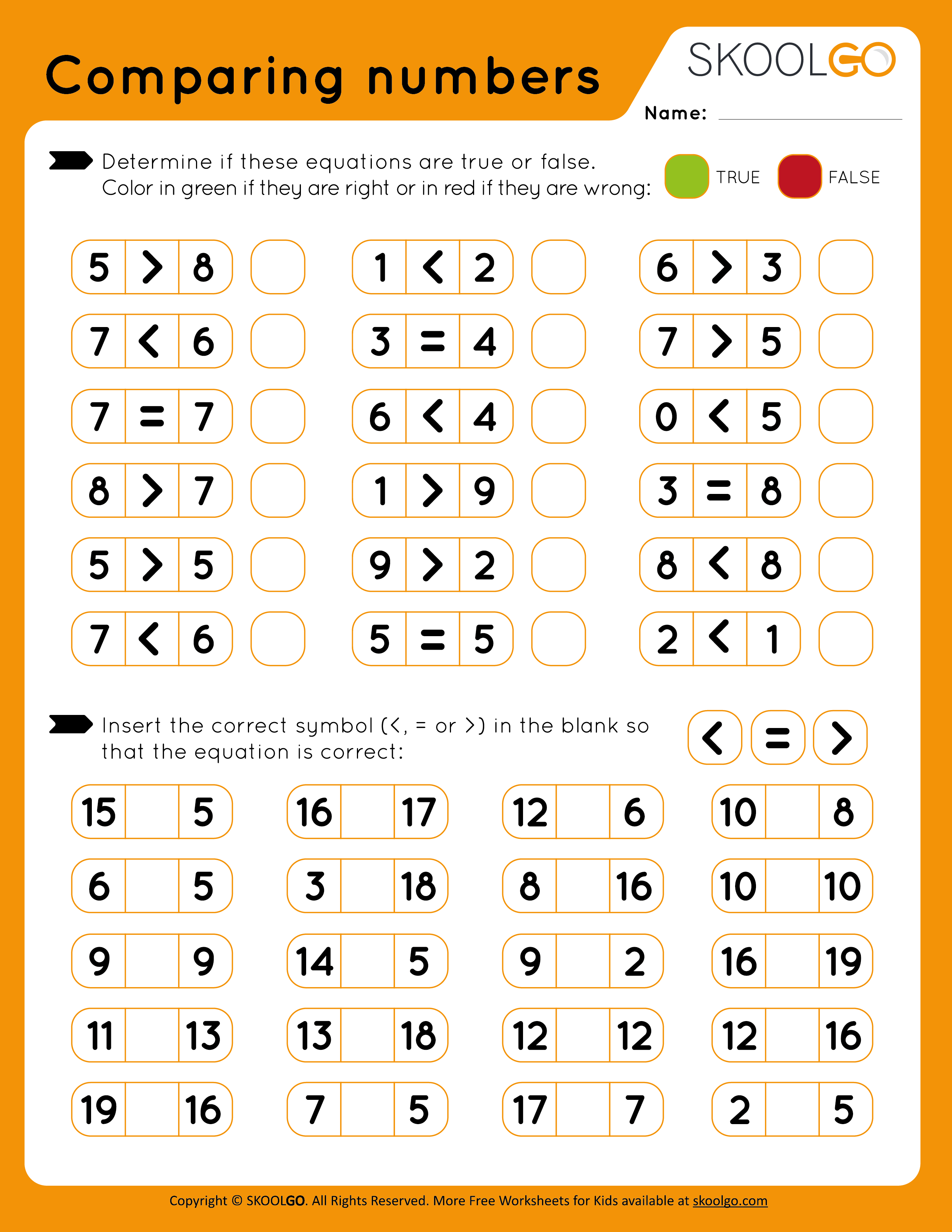 Comparing Numbers - SKOOLGO Comparing Numbers - SKOOLGO