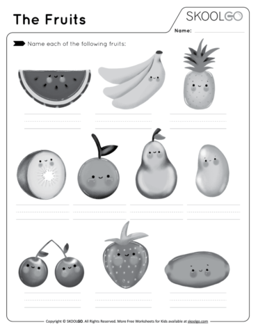 The Fruits - Free worksheet - SKOOLGO