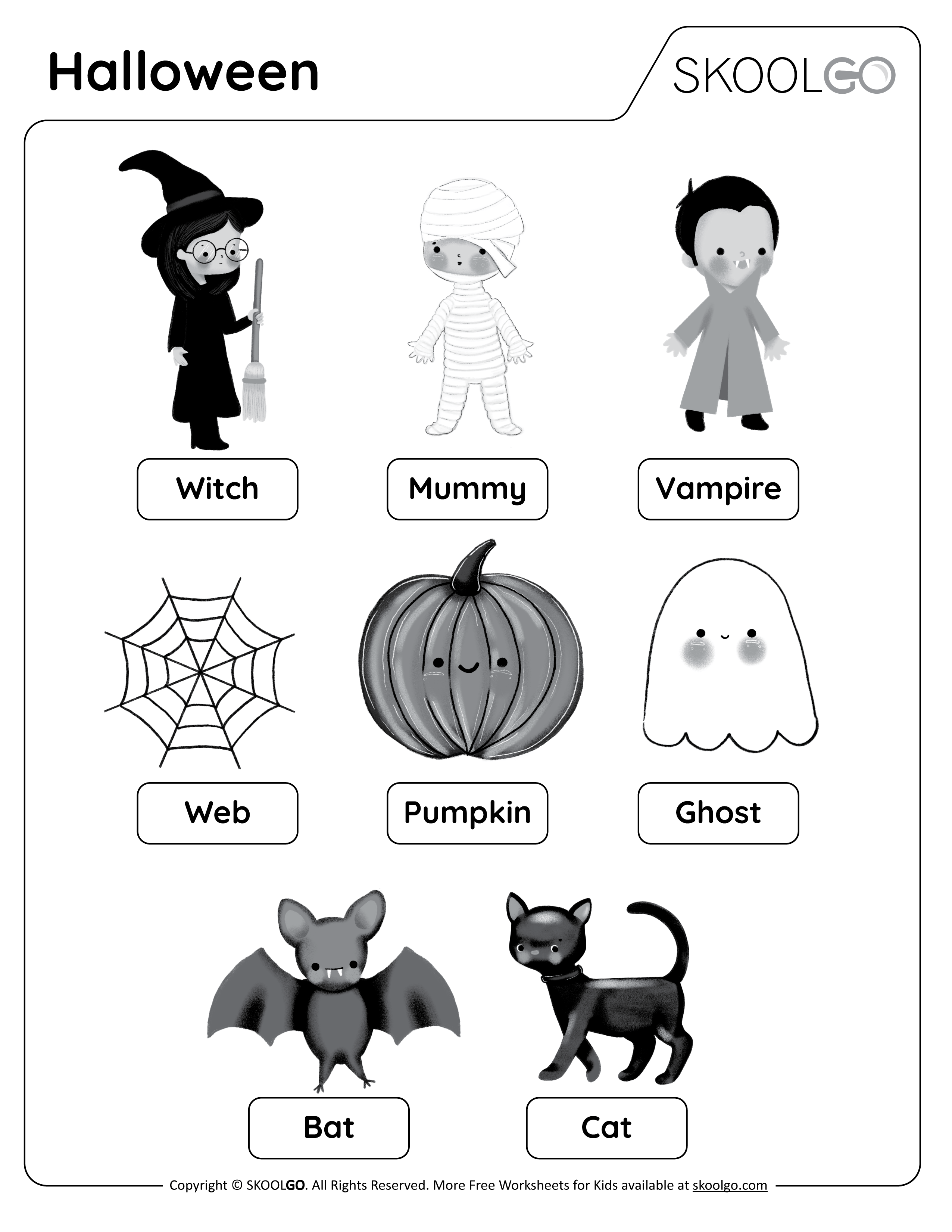 Halloween - Free Worksheet - SKOOLGO
