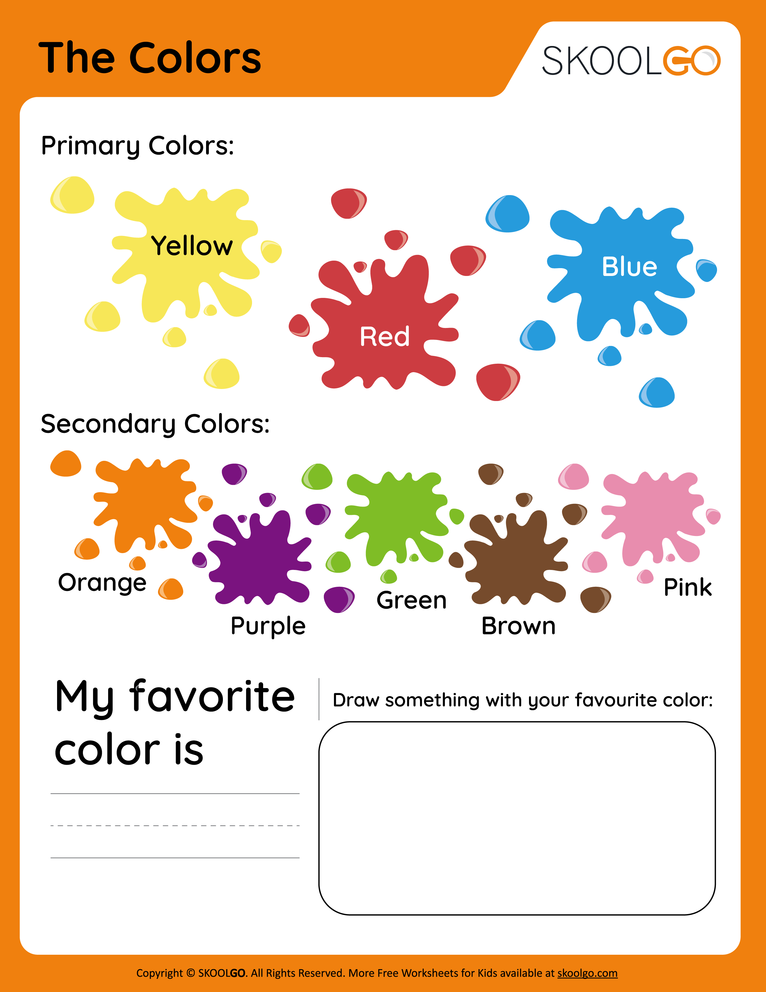 The Colors - Free Worksheet - SKOOLGO