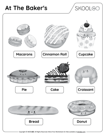 At The Baker's - Free Worksheet - SKOOLGO