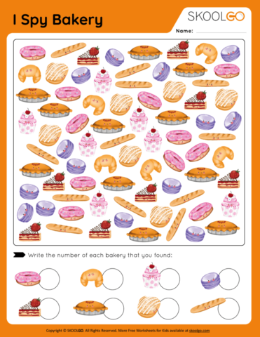 I Spy Bakery - Free Worksheet - SKOOLGO