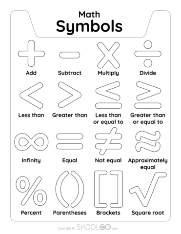 Math Symbols - Free Classroom Poster - SKOOLGO