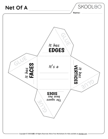 Net Of A Square Pyramid - Free Worksheet - SKOOLGO