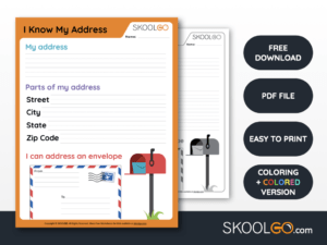 I Know My Address - Free Worksheet - SKOOLGO