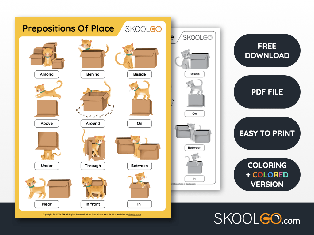 Prepositions of place - Free Worksheet - SKOOLGO