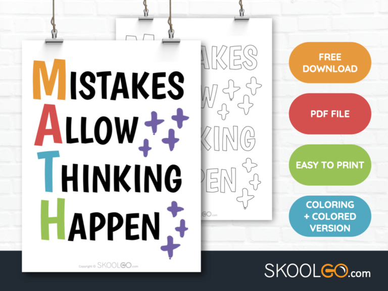 Mistakes Allow Thinking Happen - Free Classroom Poster