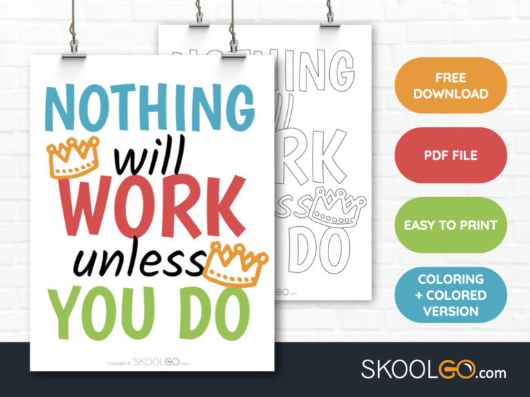 Work Hard And Have Fun - Free Classroom Poster - SKOOLGO