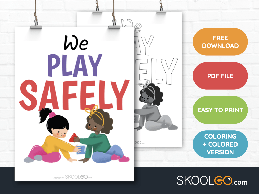 We Play Safely - Free Classroom Poster - SKOOLGO