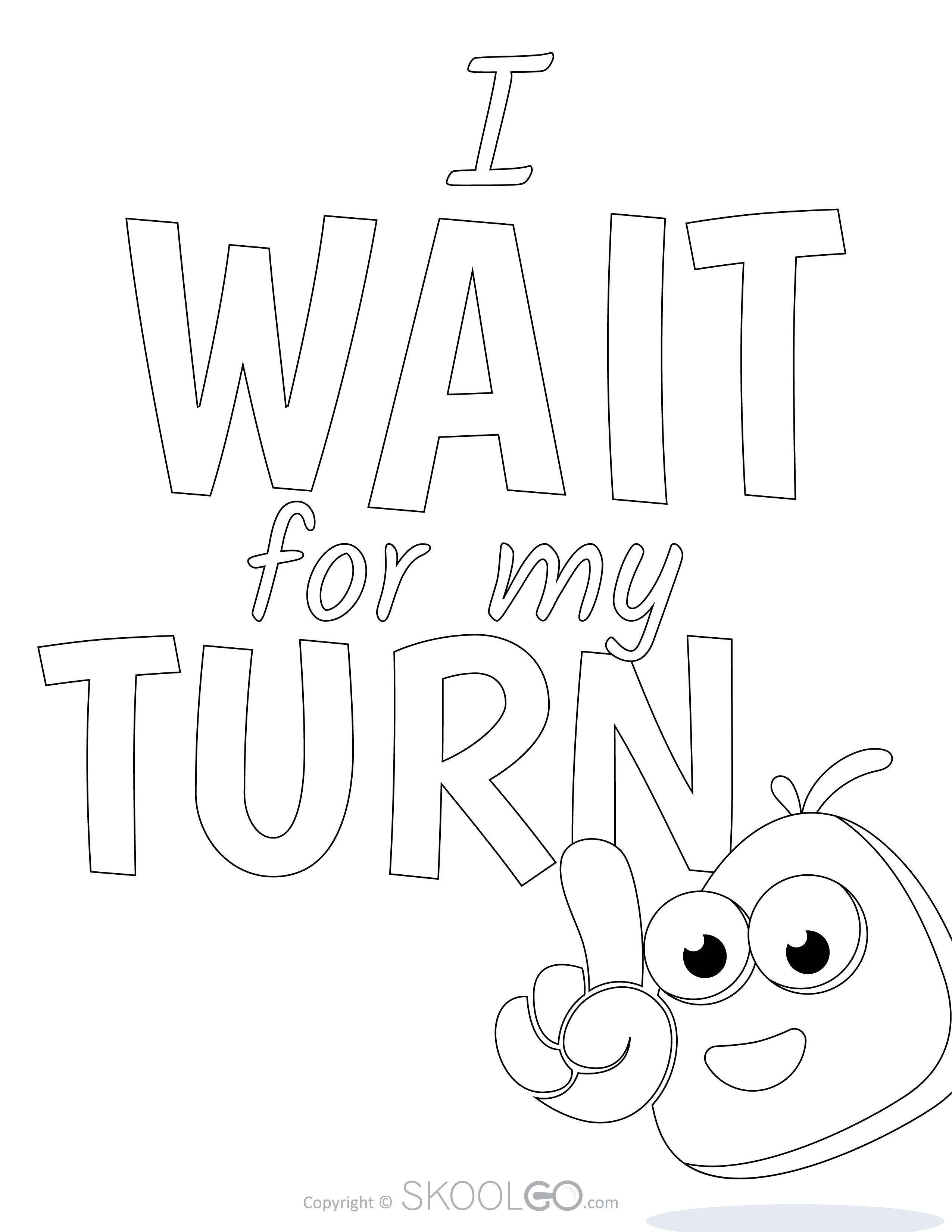 I Wait For My Turn - Free Classroom Poster - SKOOLGO