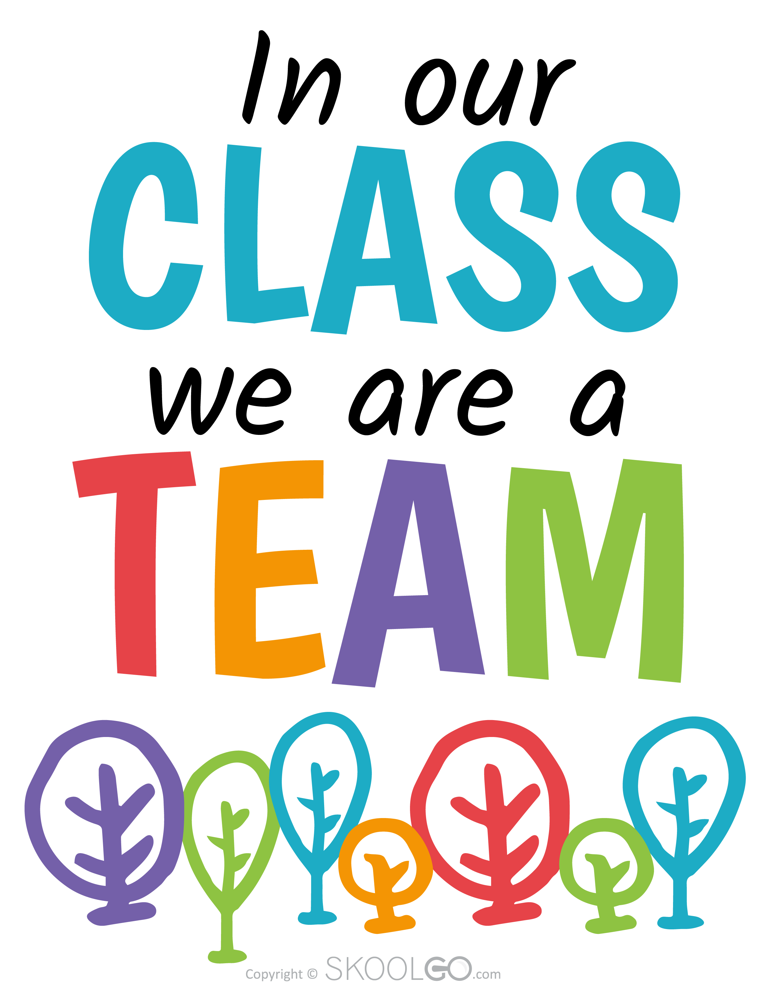 In Our Class We Are A Team - Free Classroom Poster - SKOOLGO